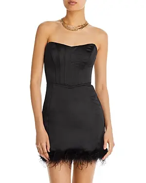 aqua black mini dress Lace Puff Sleeve Mini Dress