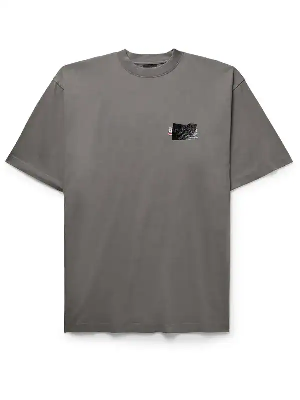 Balenciaga Gaffer Oversized Logo-Embroidered AppliquéD Cotton 
