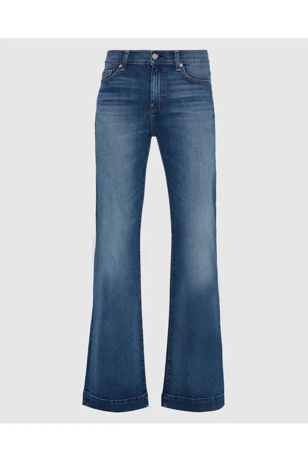7 For All Mankind Tailorless Dojo Distressed Flare Jeans - Denim