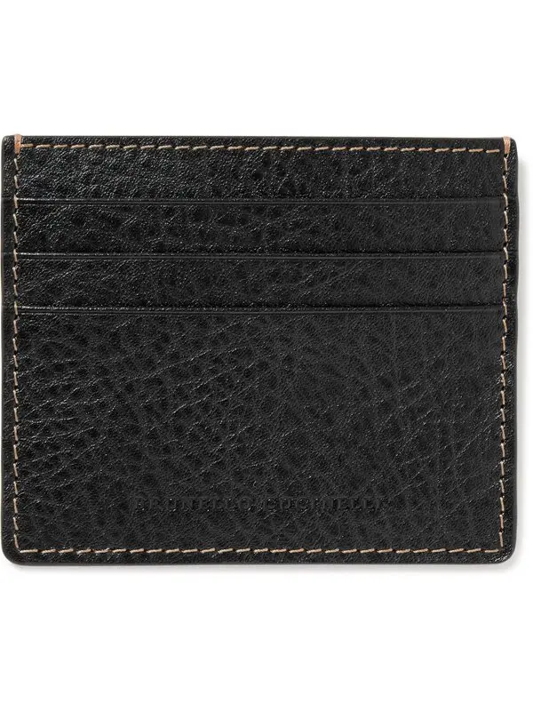 Brunello Cucinelli Full-grain Leather Cardholder - Black