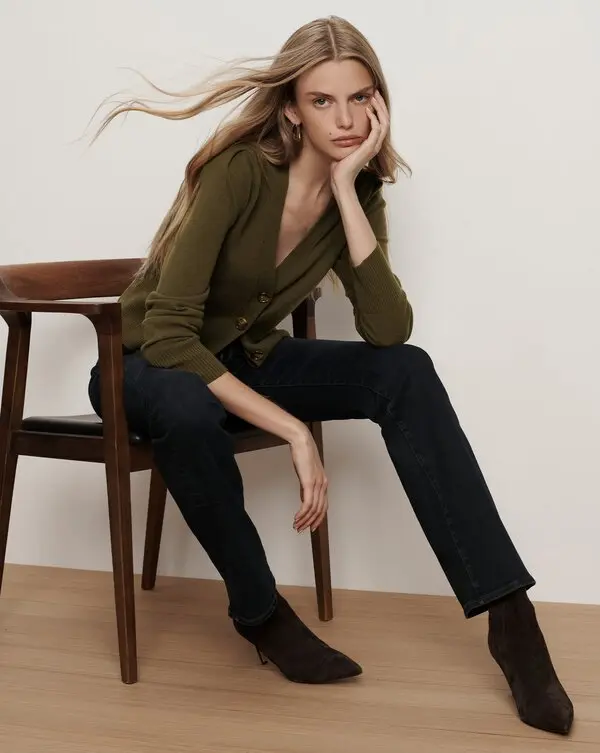 Veronica Beard Solene Cashmere Cardigan - Cypress