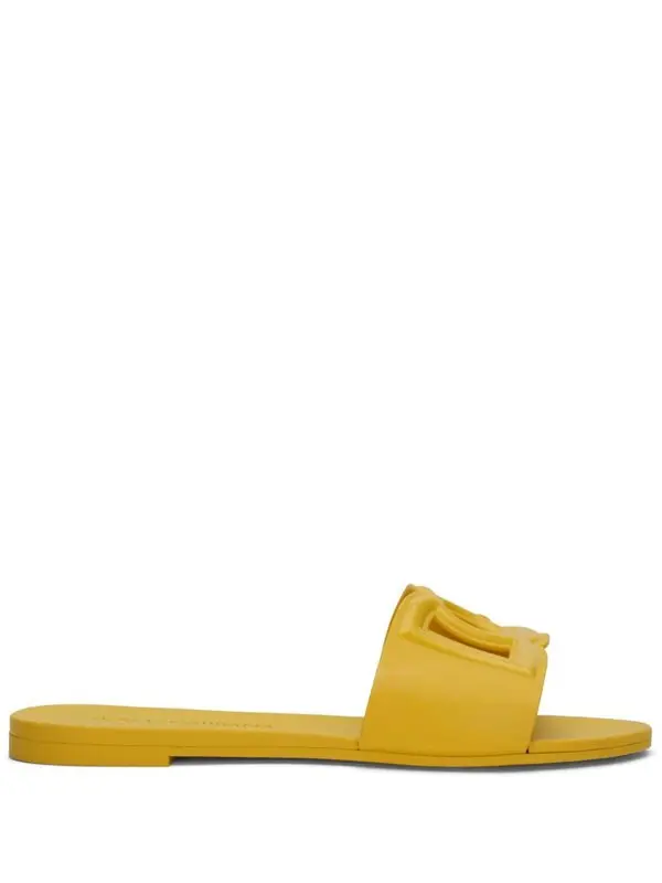 Dolce & Gabbana Dg-logo Slides - Yellow