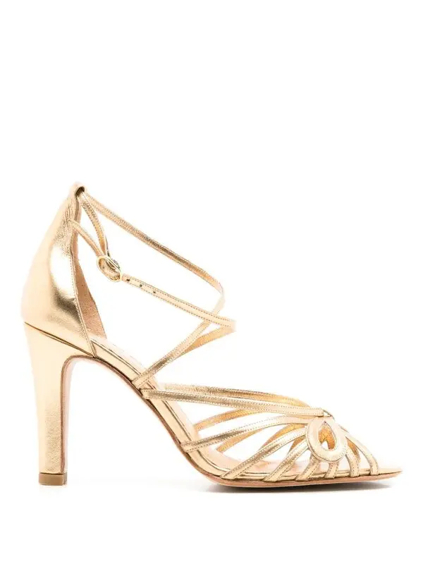 STUDIO CHOFAKIAN 75mm Miuccia Caged Leather Sandals