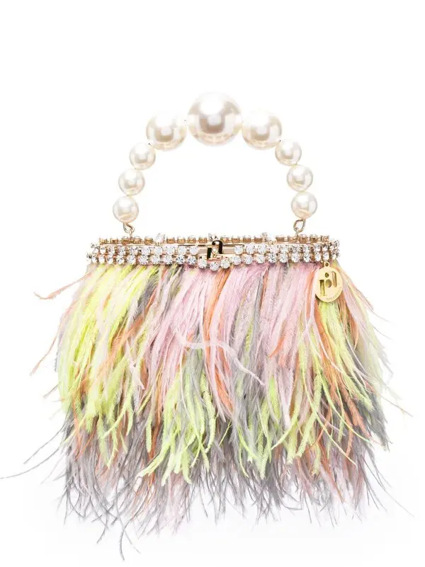 Rosantica Holli Feather-Embellished Tote Bag In Yellow 30% Off