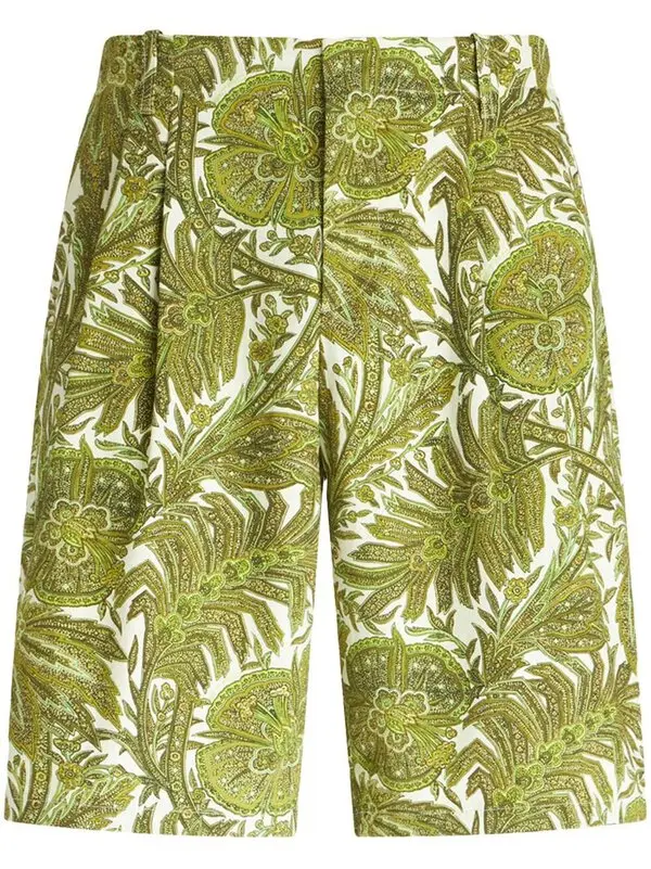 Etro Floral-print Bermuda Shorts - Green