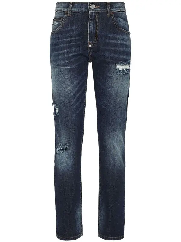 Philipp Plein Distressed-effect Denim Trousers