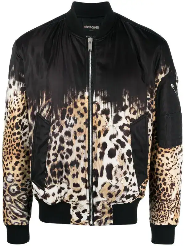 Roberto Cavalli Leopard-Print Bomber Jacket In Neutrals - 52% Off