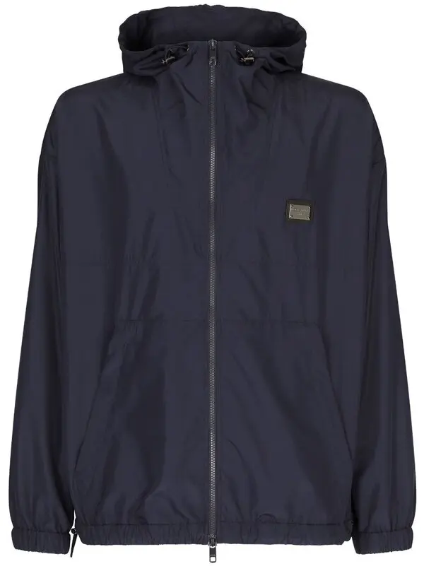 Dolce & Gabbana Logo-plaque Zip-front Jacket - Blue