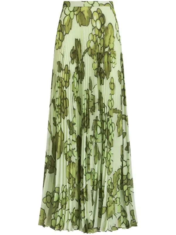 Etro Berry-print Pleated Maxi Skirt