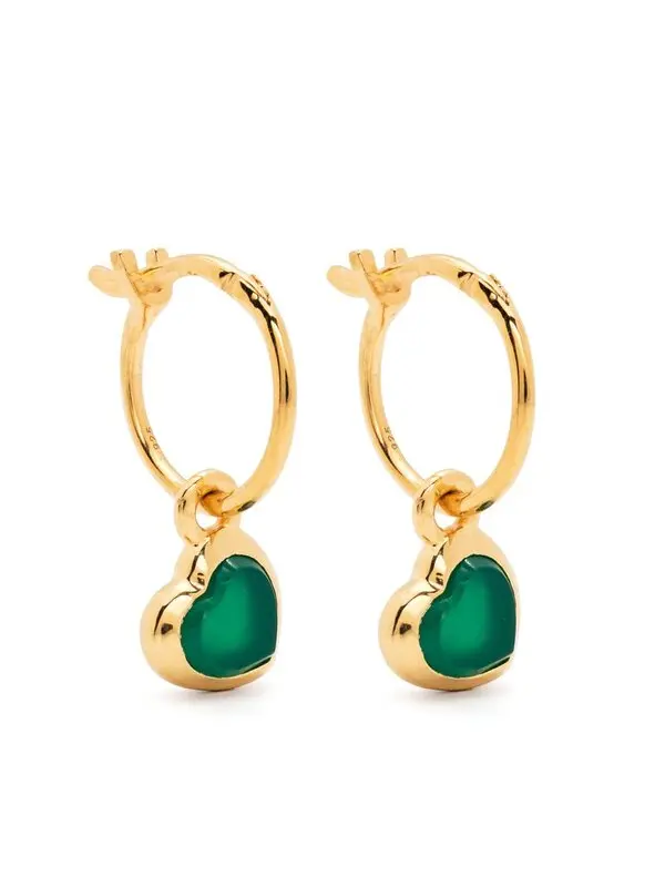 MISSOMA Heart Charm Quartz Hoop Earrings