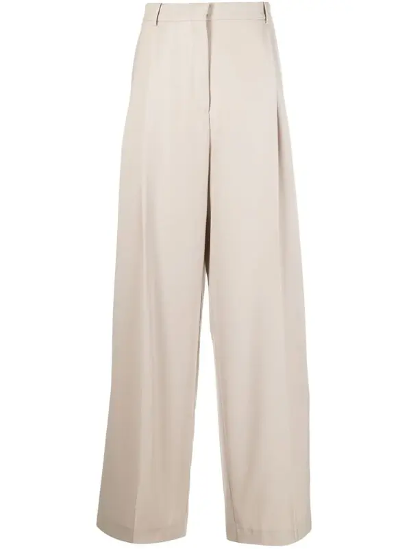 BOTTER Pleated Wide Leg Trousers - Neutrals