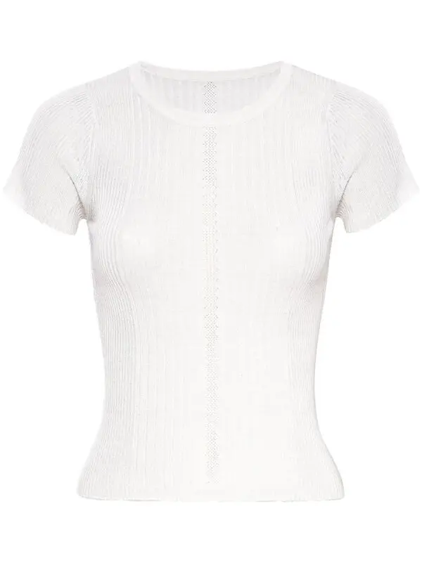 RtA Crew-neck Knitted Silk Top
