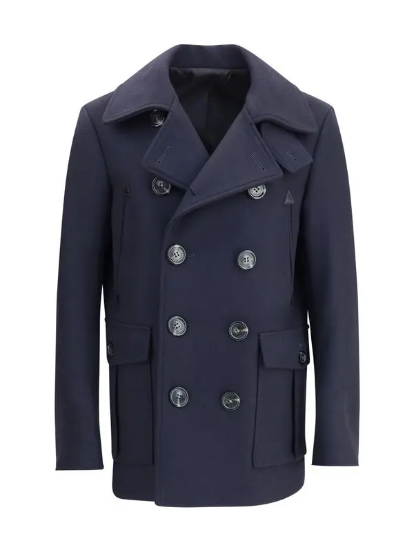 Dsquared2 Wool Caban Coat - Blue