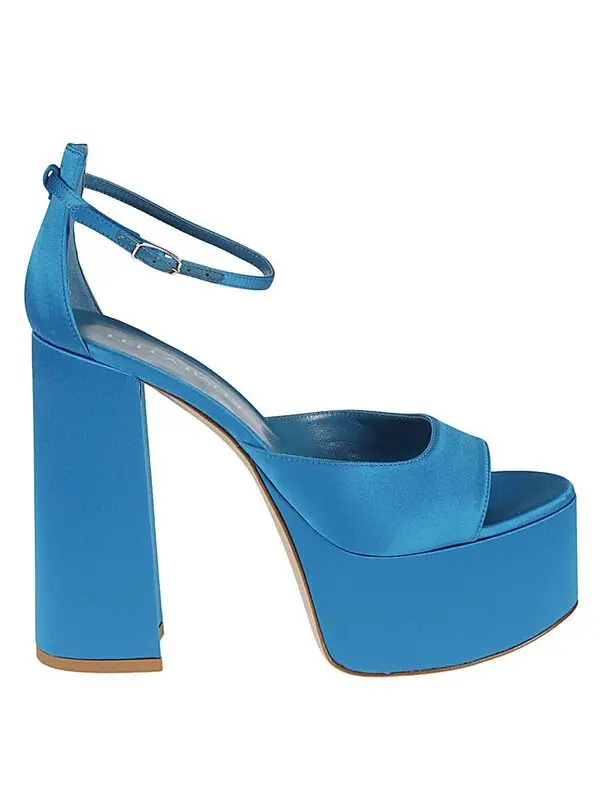 LELLA BALDI Platform Heeled Sandals - Blue