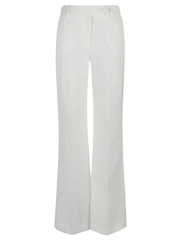 True Royal Linen Flared Trousers - White
