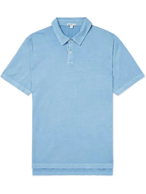 James Perse Supima Cotton-Jersey Polo Shirt In Blue 40% Off