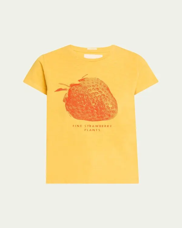 MOTHER The Sinful Crewneck Tee - Fine Strawberry