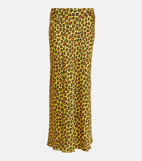 Rabanne Chain-detail Leopard-print Skirt