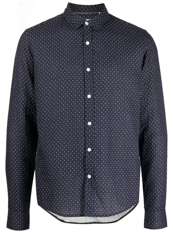 PRIVATE STOCK LABS The Vital Polka-dot Print Shirt - Blue