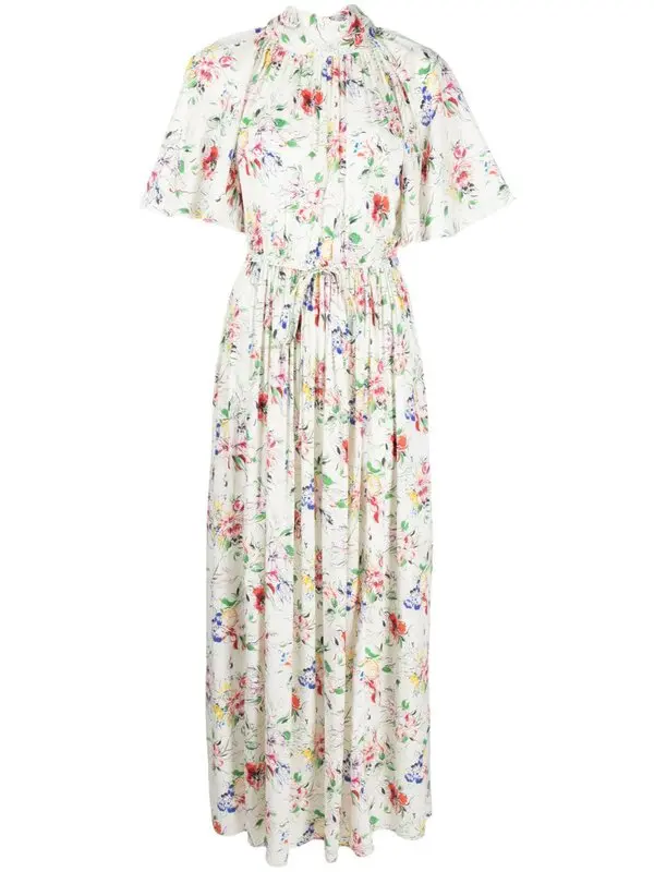 Rosetta Getty Floral-print Maxi Dress - White