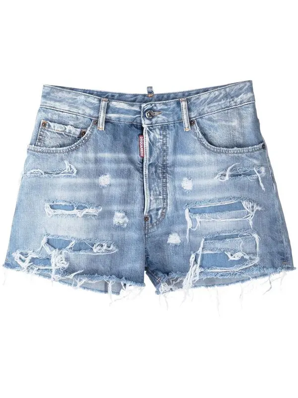 Dsquared2 Distressed Denim Shorts