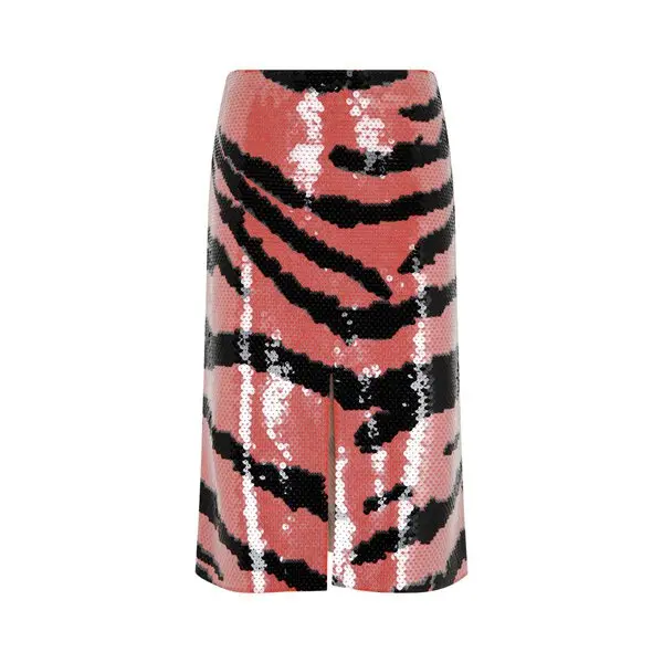 Bottega Veneta Sequin-embroidered Tiger-print Skirt - Multicolour