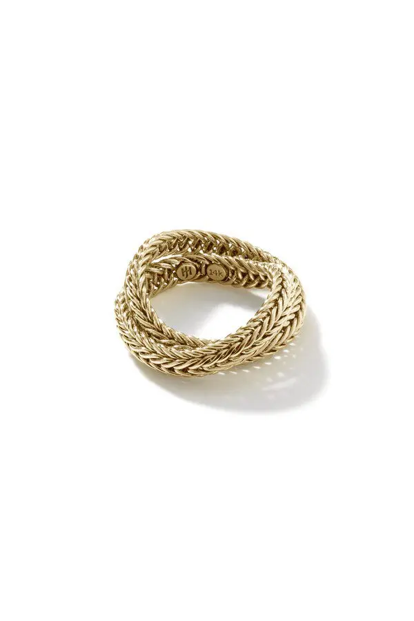 John Hardy Kami Chain Crossover Ring - Gold | Editorialist