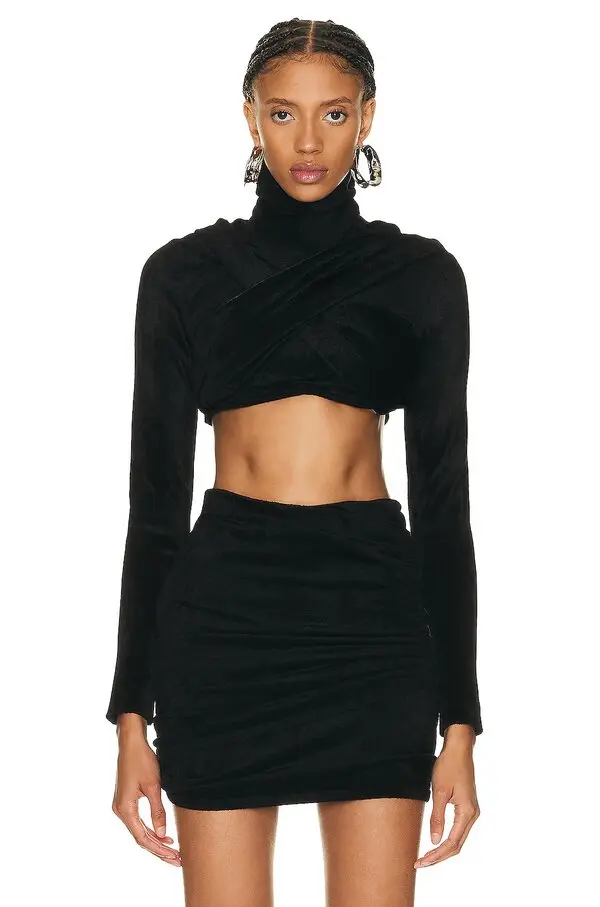 Alaïa Draped Top - Noir