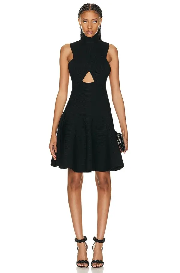 Alaïa Circular Knit Dress - Noir