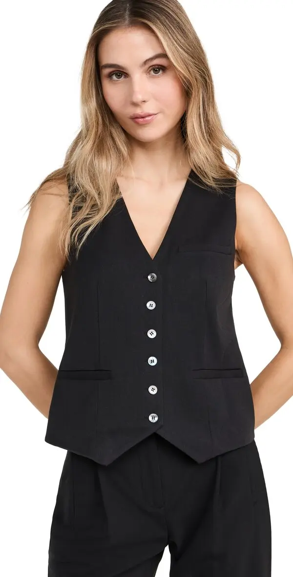 Staud Brett Textured Weave Vest