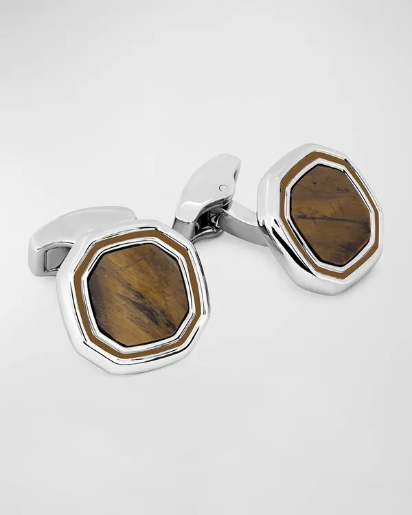 Tateossian Tiger Eye Octagon Cufflinks