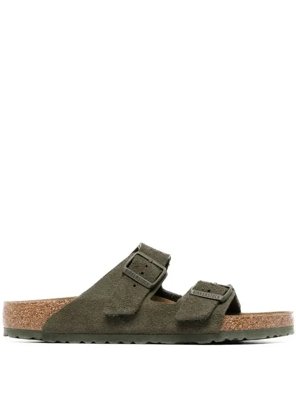 BIRKENSTOCK Double-strap Suede Sandals - Green