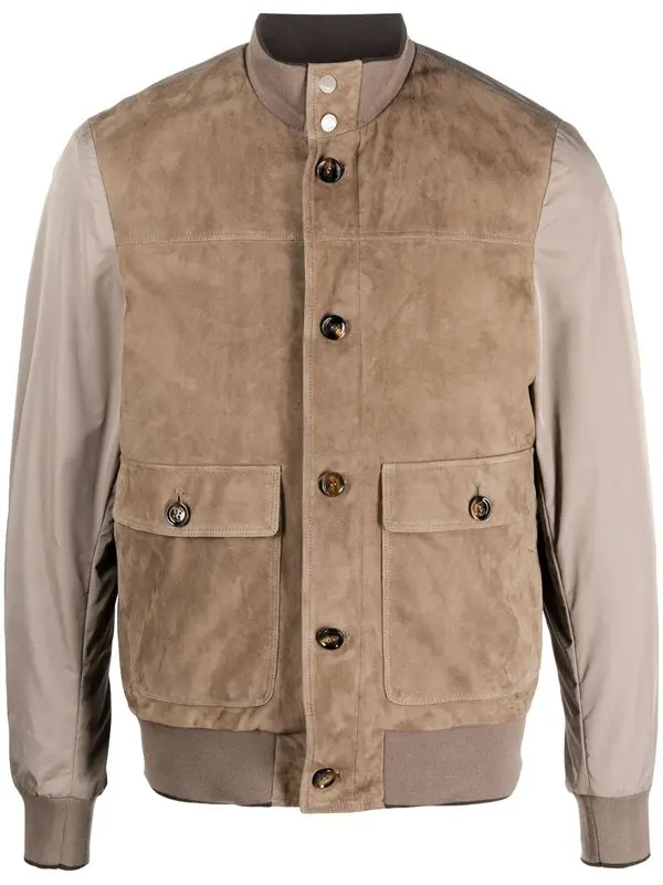 MOORER Kant-kmu Suede Bomber Jacket