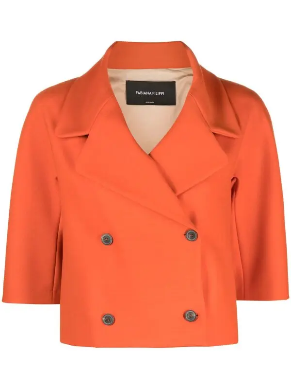 Fabiana Filippi Cropped Double-breasted Jacket - Orange