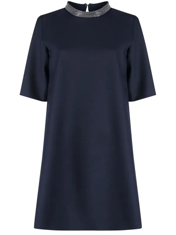 Fabiana Filippi Beaded Round-neck Minidress