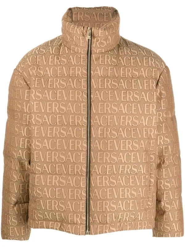 Versace Allover Logo-print Puffer Jacket