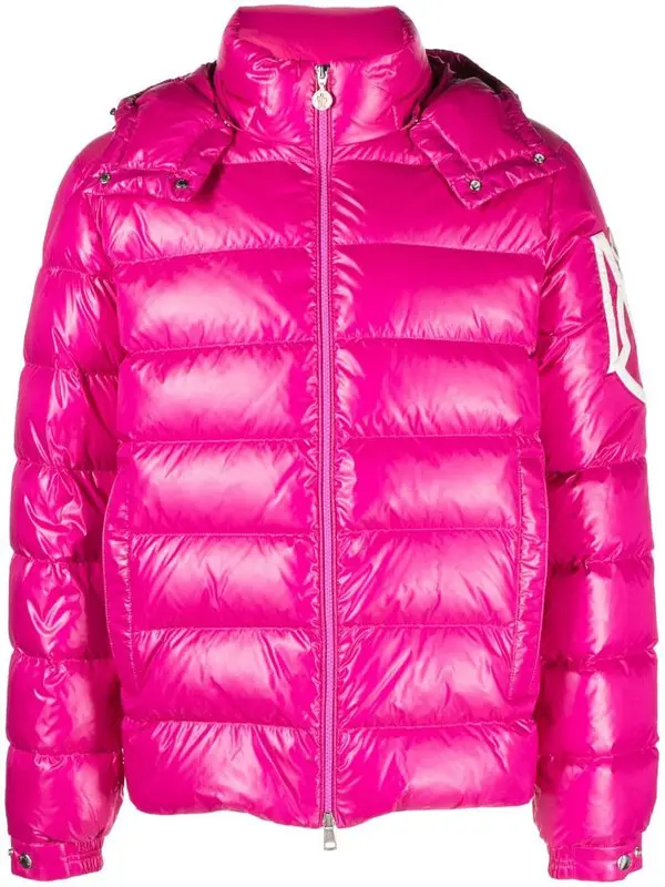 Moncler Logo-Patch Padded Jacket - Pink | Editorialist