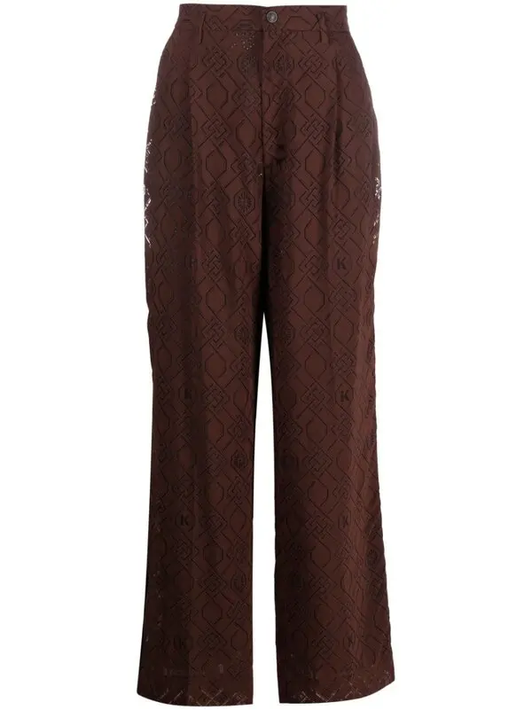 Koché Abstract-print Straight-leg Trousers