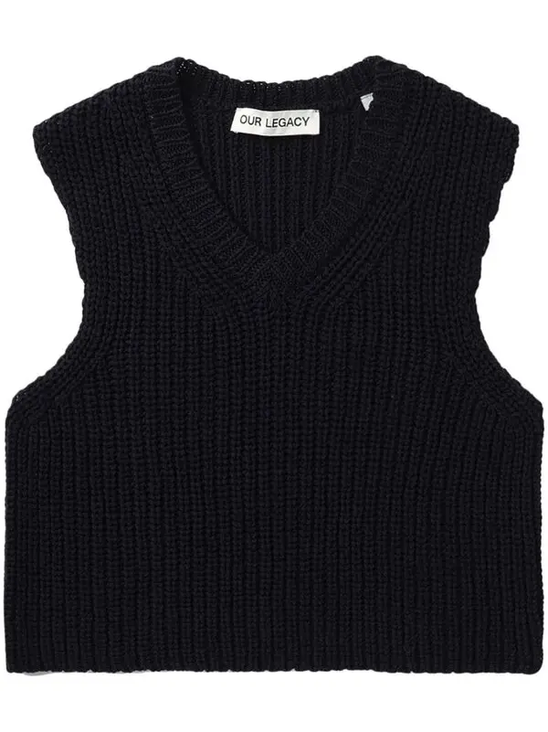 Our Legacy Chunky Ribbed-knit Vest - Black