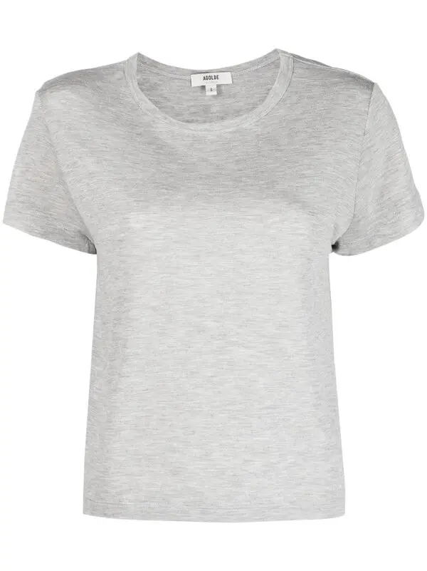 AGOLDE Adine Shrunken Cropped T-shirt - Grey