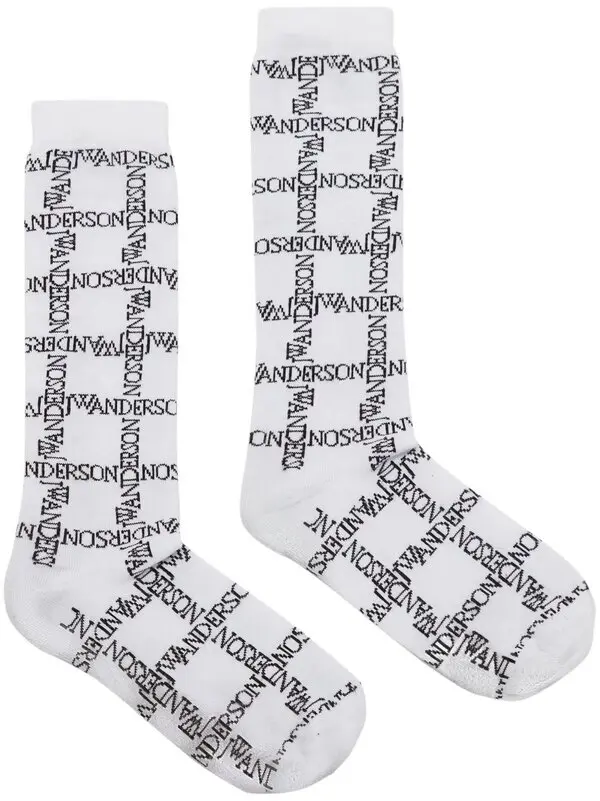 JW Anderson Logo Grid-print Socks