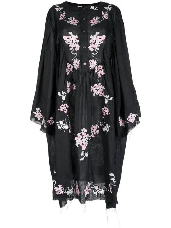 Natasha Zinko Geometric-embroidered Midi Dress