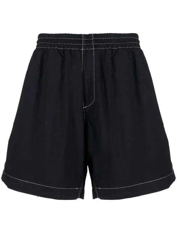 Sunnei Contrast-stitching Cotton Shorts