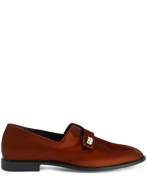 GIUSEPPE ZANOTTI Marty Metallic-effect Loafers - Brown