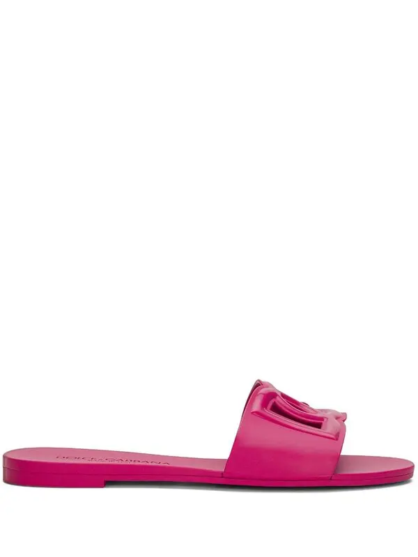 Dolce & Gabbana Bianca Dg-logo Slides - Pink