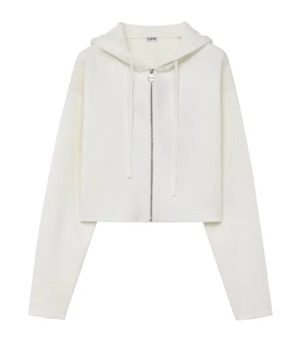 Loewe Anagram Zip-up Hoodie - White
