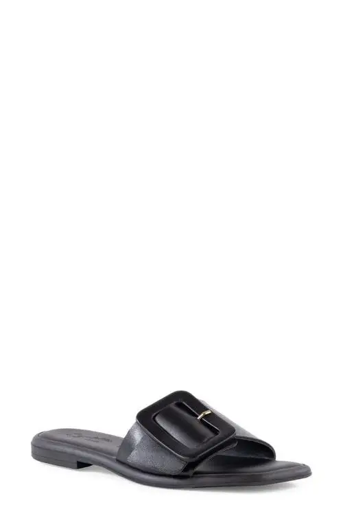 Seychelles Manhattan Slide Sandal - Black Leather