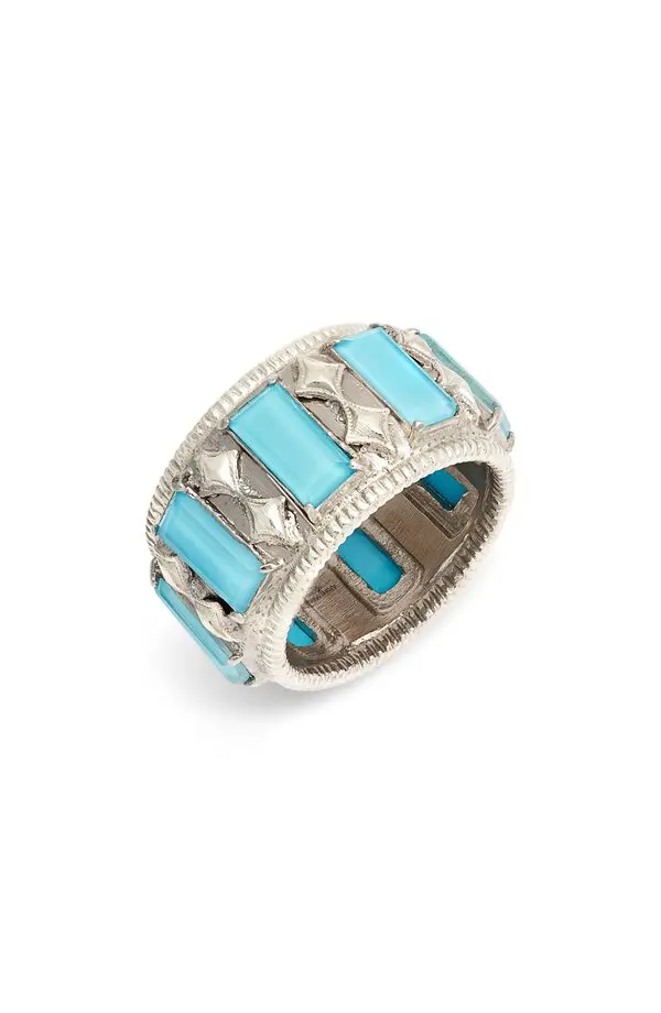 Armenta New World Turquoise Doublet Wide Band Ring - Silver | Editorialist