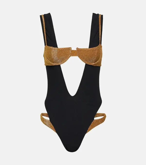 SAME V Double Layer One Piece Swimsuit