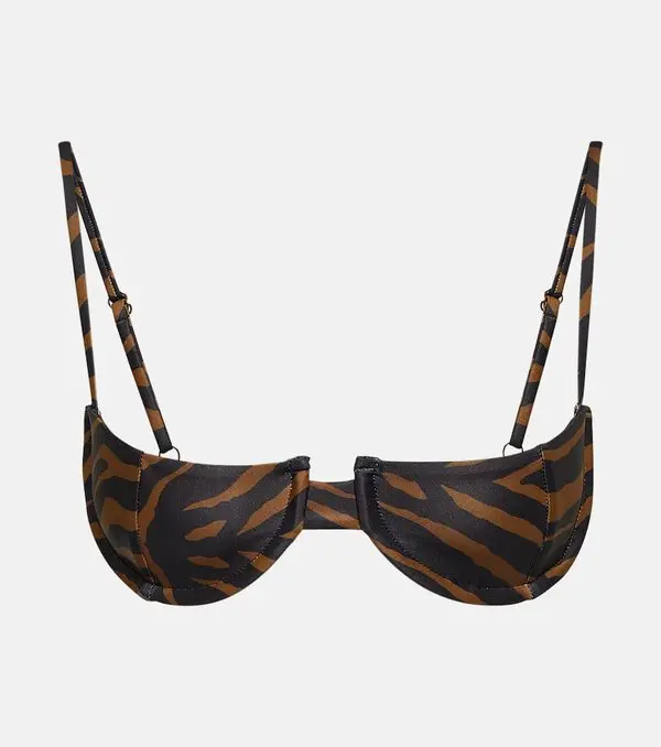 SAME Zebra-print Bikini Top - Multicoloured